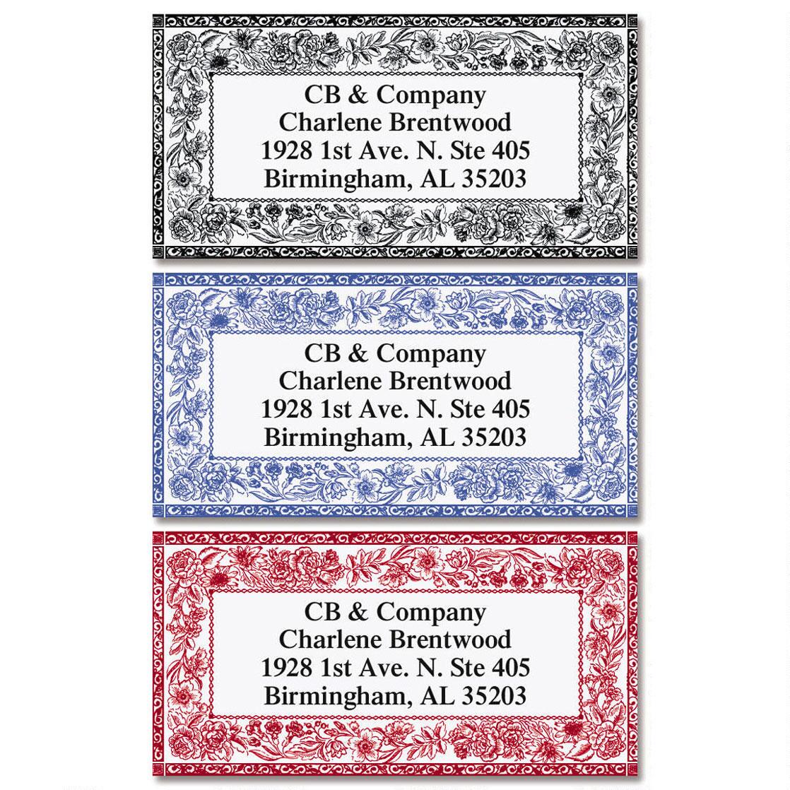 Ornate Toile Border Return Address Labels | Colorful Images