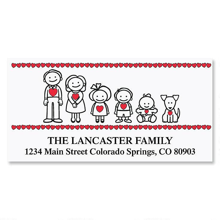 Our Family with Heart Deluxe Return Address Labels | Colorful Images