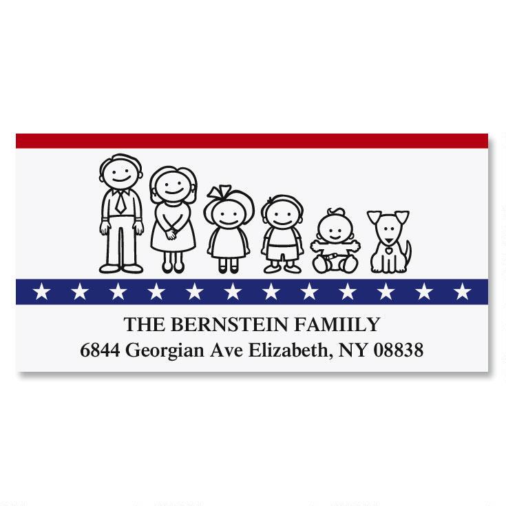 Our Patriotic Family Deluxe Return Address Labels | Colorful Images