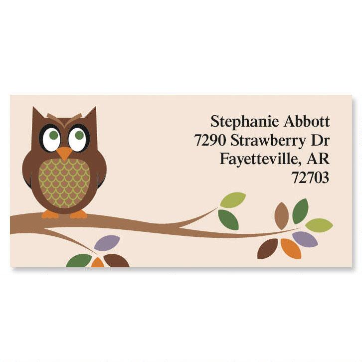 Owl Border Return Address Labels | Colorful Images