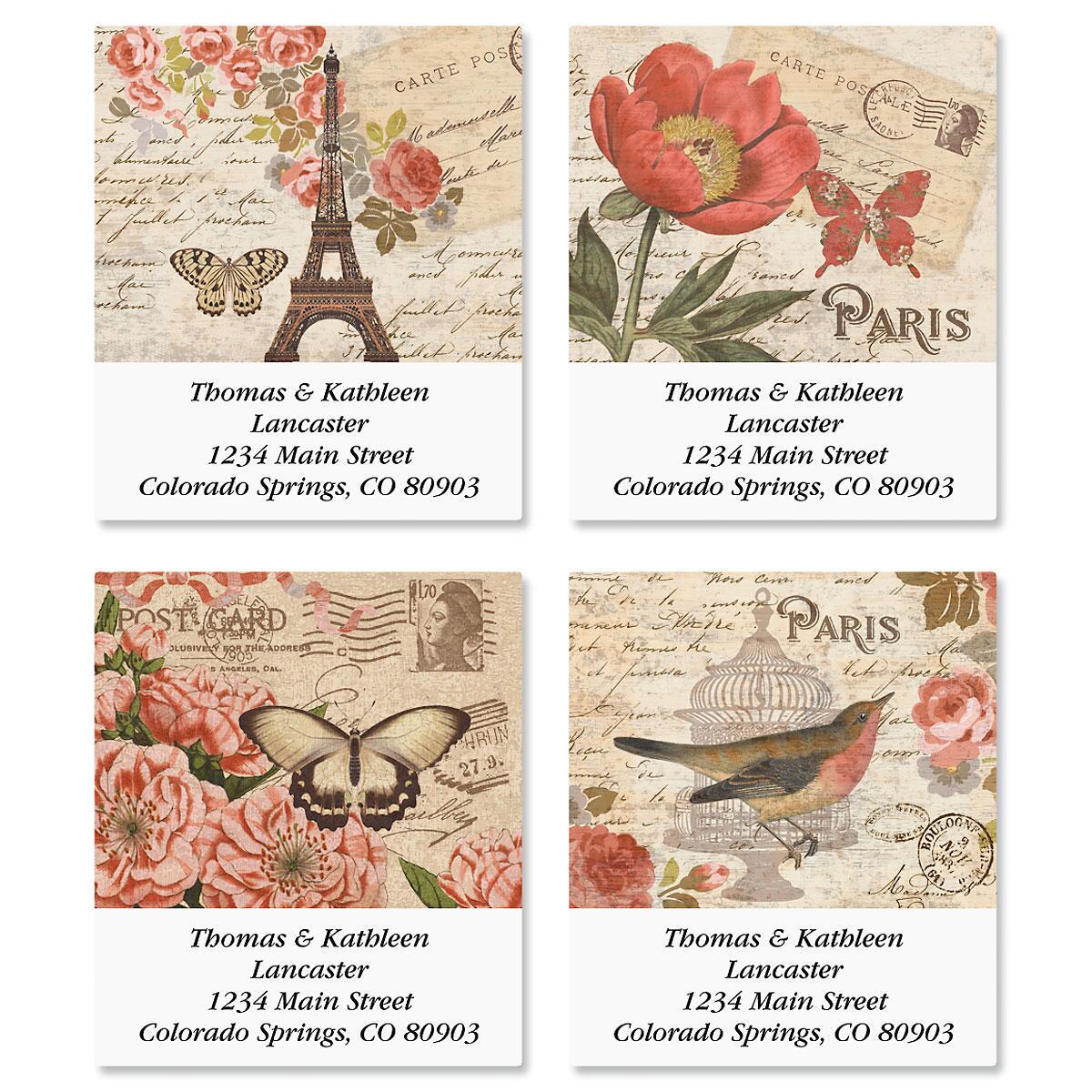 Parisian Postcard Select Return Address Labels | Colorful Images