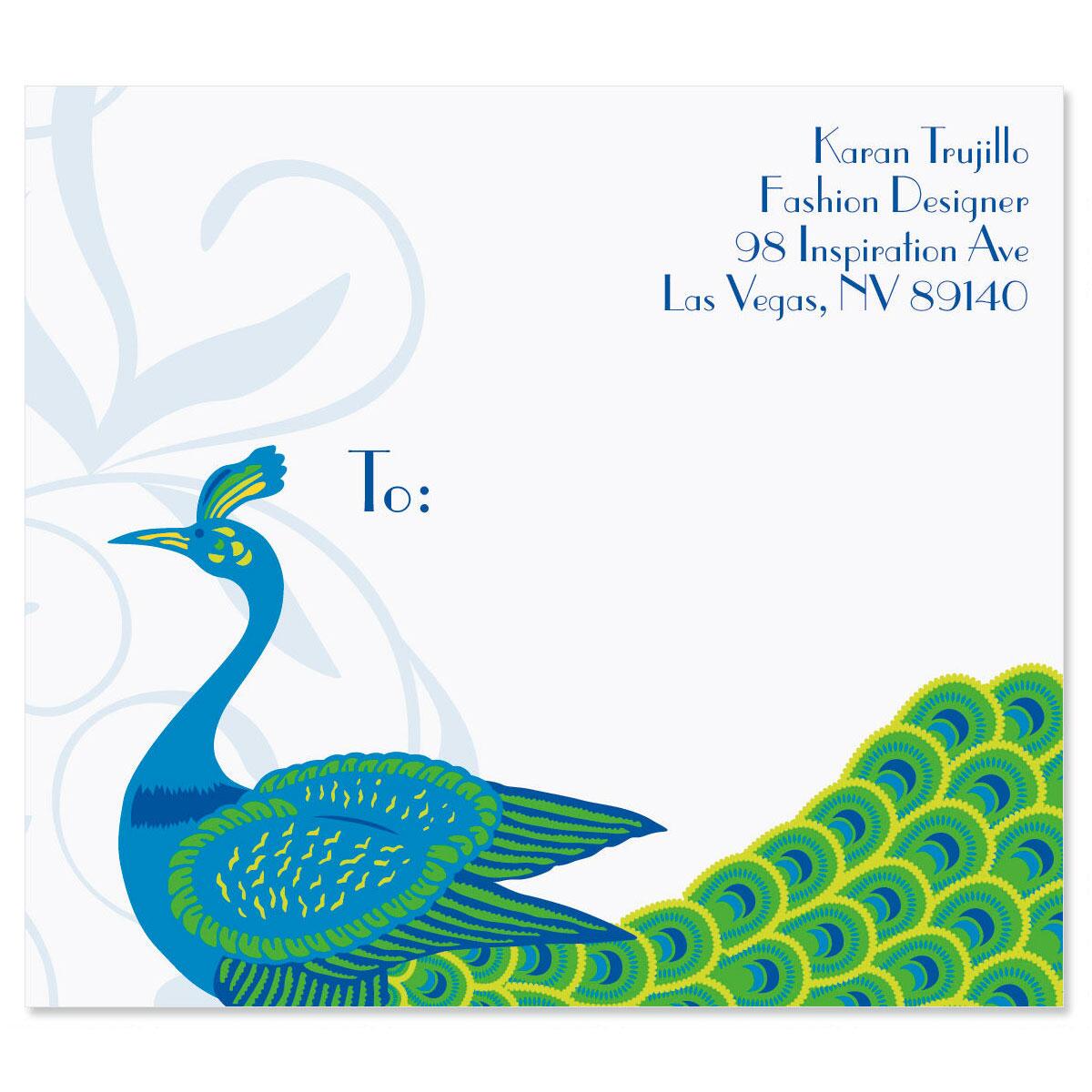 Peacock Luxe Package Labels | Colorful Images