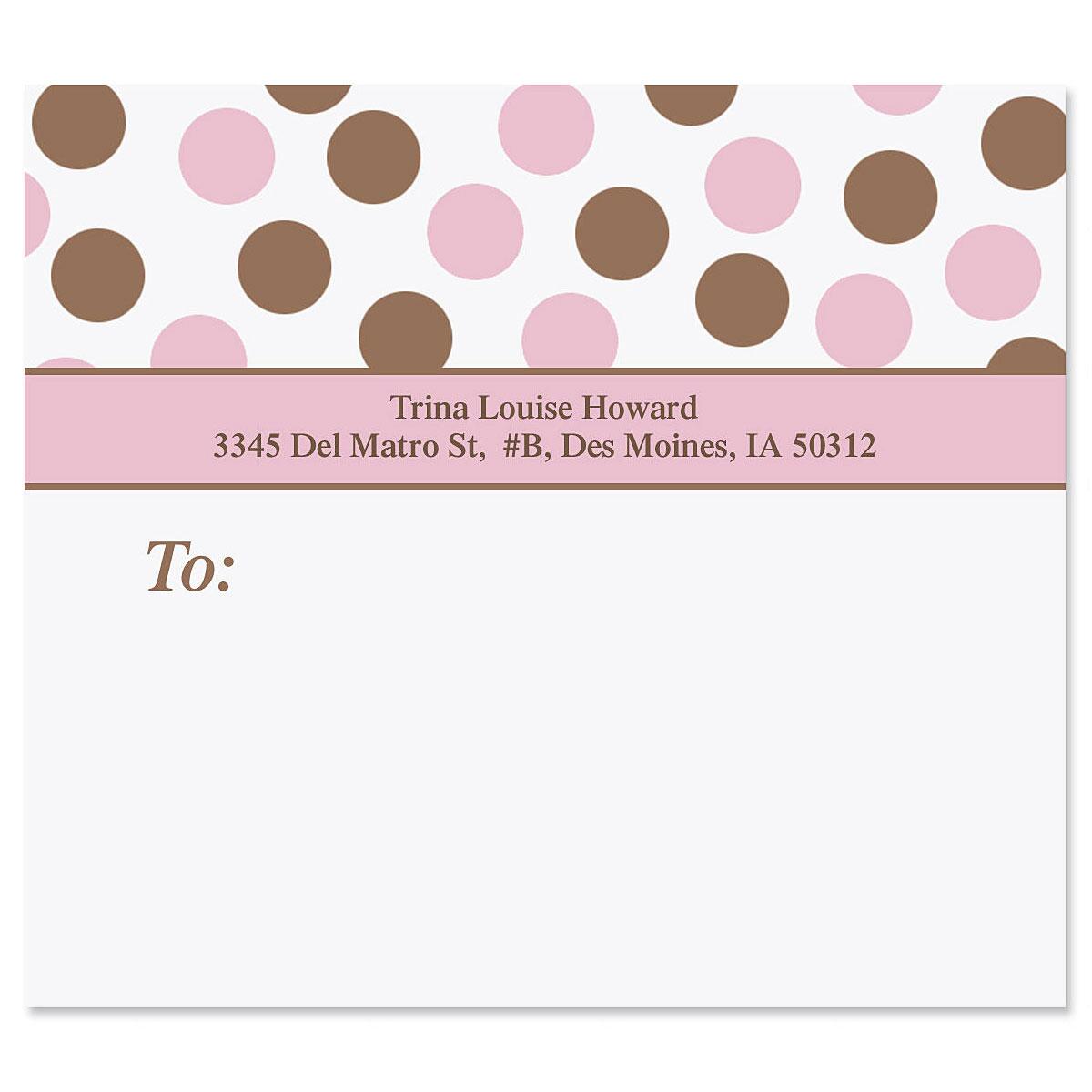 Pink Polka Dots Package Labels | Colorful Images