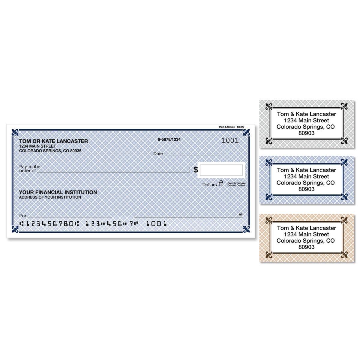 Plain & Simple Personal Single Checks With Matching Address Labels ...