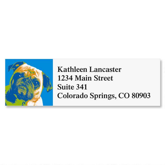 Pop Art Puppies Classic Return Address Labels | Colorful Images