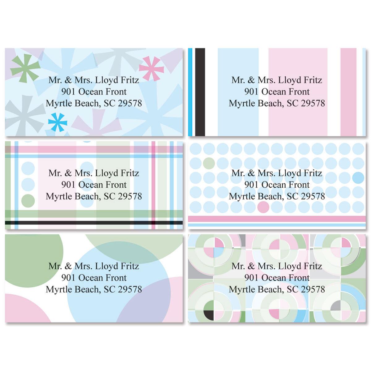 Retro Patterns Address Labels | Colorful Images
