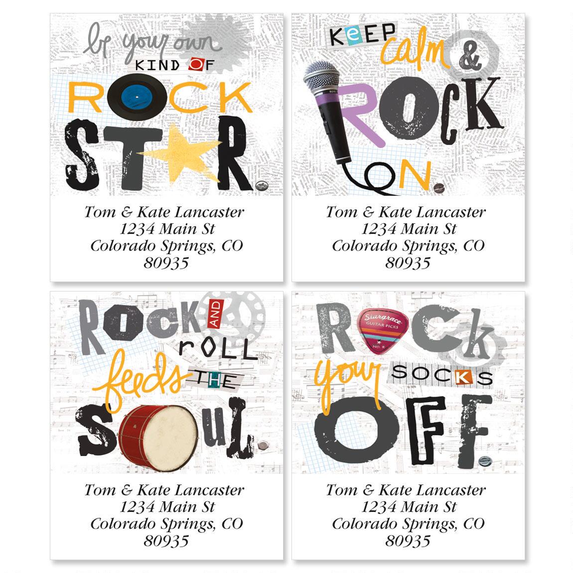 Rock Star Select Return Address Labels | Colorful Images