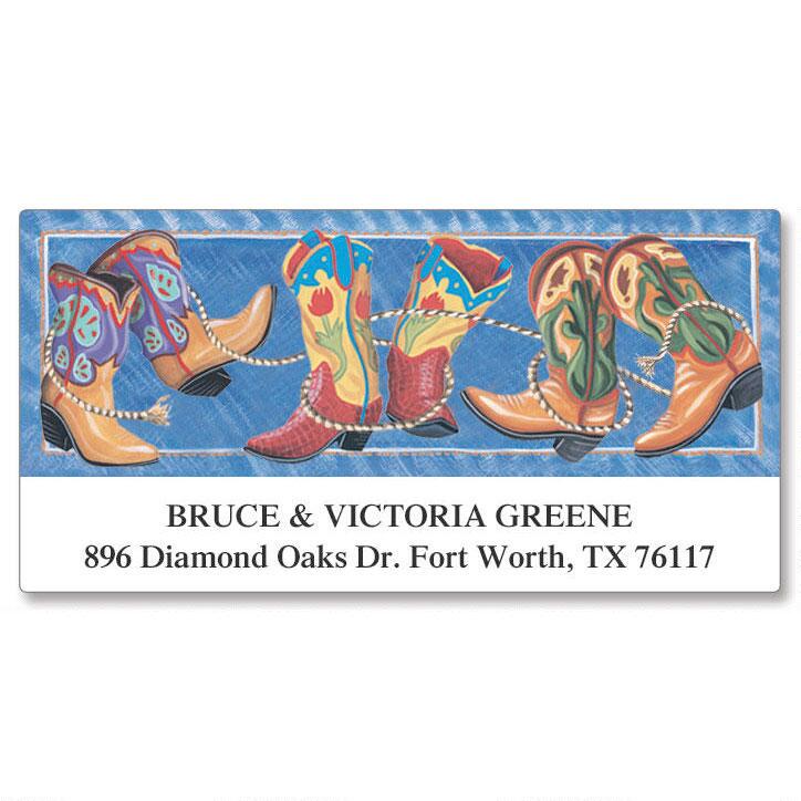 Rompin Stompin Boots Deluxe Return Address Labels | Colorful Images