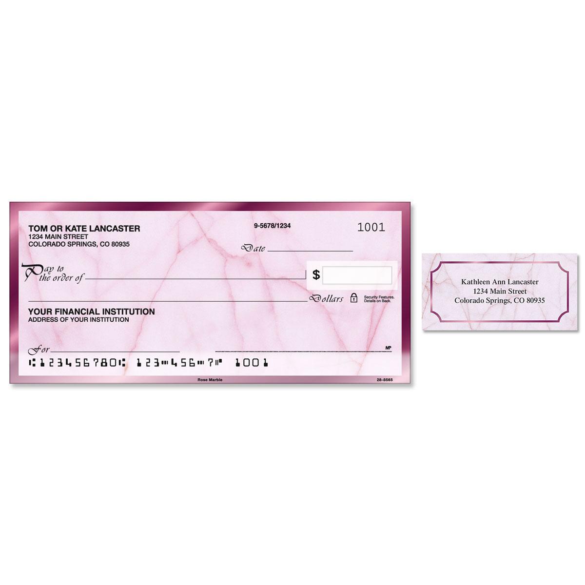 Rose Marble Personal Duplicate Checks With Matching Address Labels ...