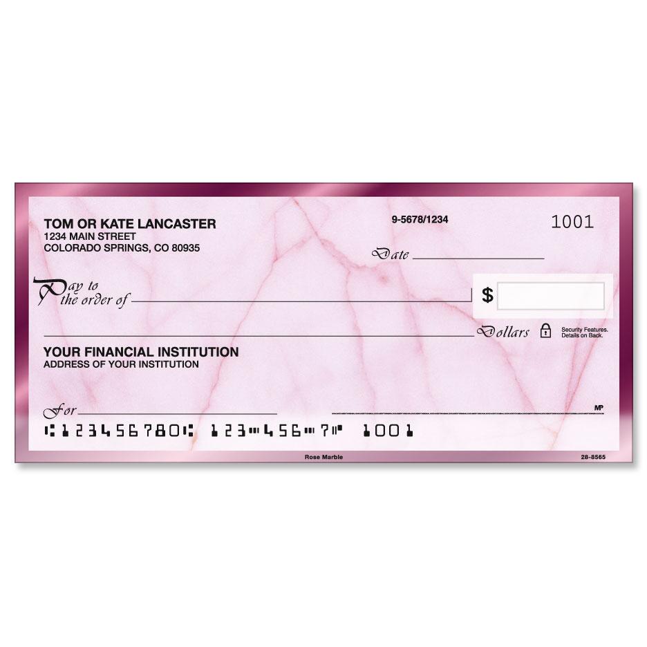 Rose Marble Personal Checks | Colorful Images