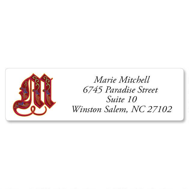 Royal Monogram Classic Return Address Labels | Colorful Images