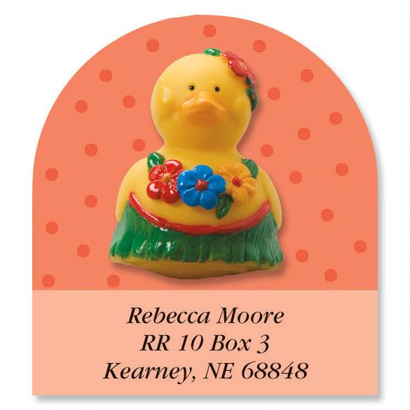 Year-Round Rubber Duckies Diecut Return Address Labels | Colorful Images