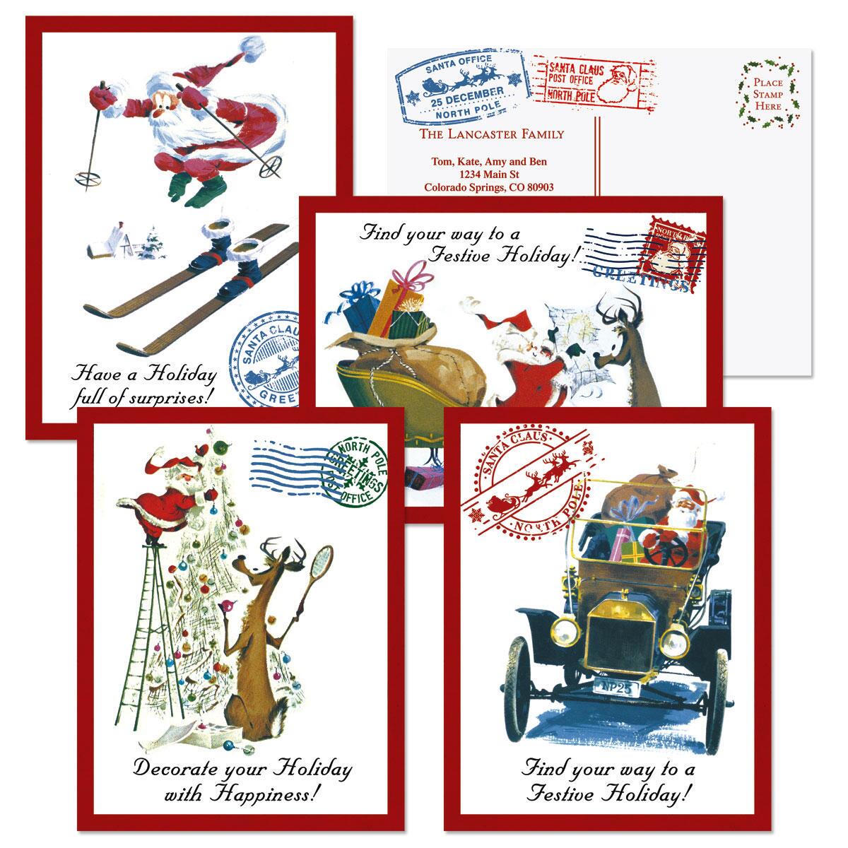 Santa Wishes Christmas Postcards | Colorful Images