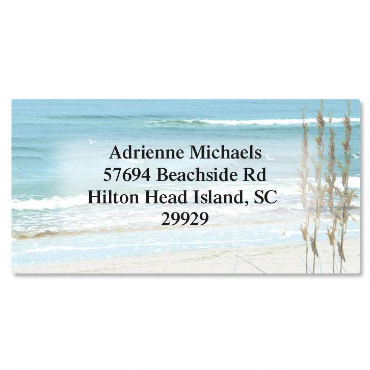 Seashore Tropical Border Return Address Labels | Colorful Images