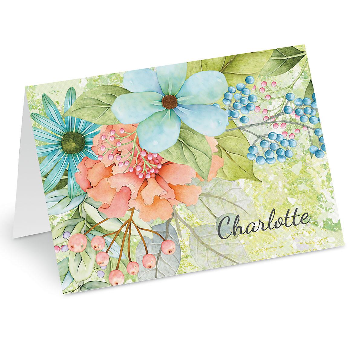 Sentiment Garden Custom Note Cards | Colorful Images