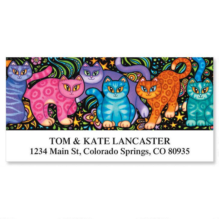 Sew Kitty Deluxe Return Address Labels | Colorful Images