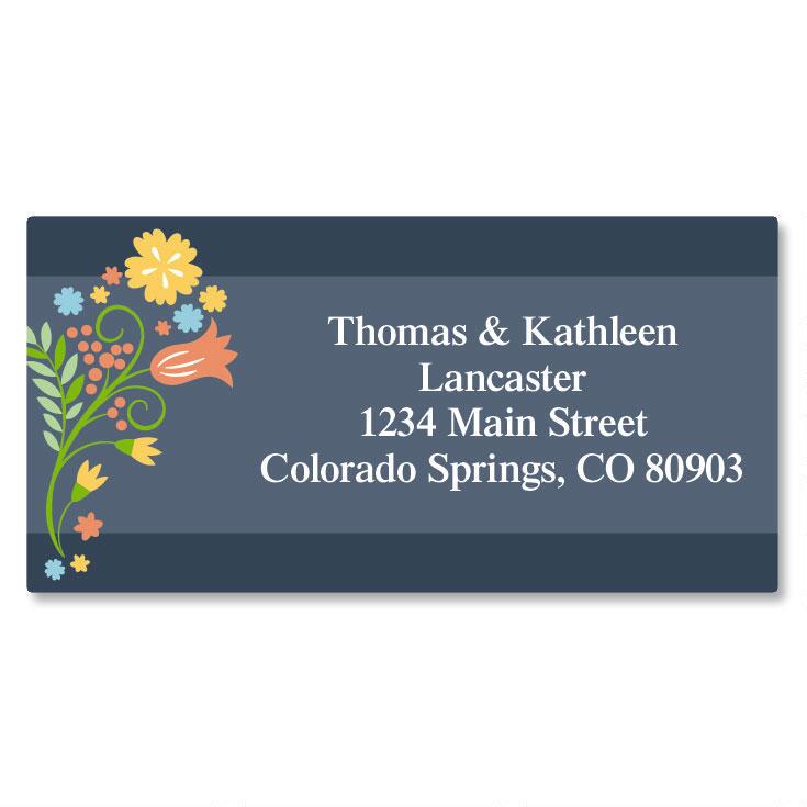 Simply Blooming Border Return Address Labels | Colorful Images
