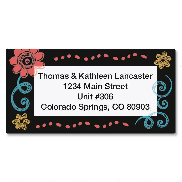 Slate Border Address Labels | Colorful Images