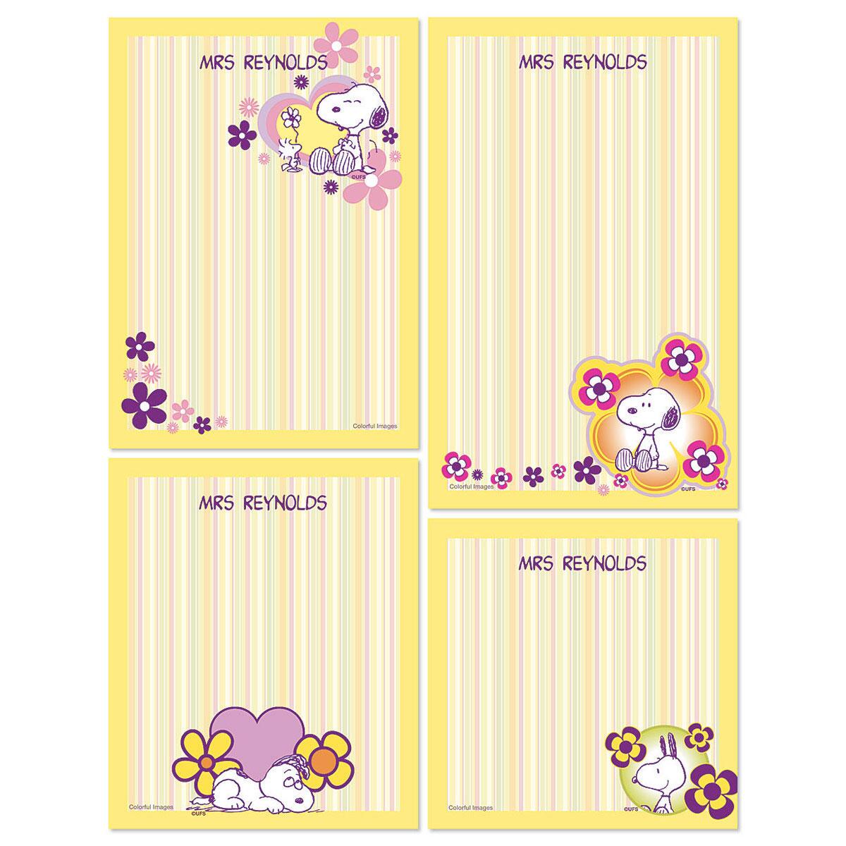 SNOOPY Personalized Stationery Memo Set | Colorful Images