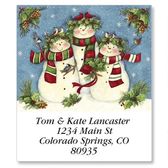 Snow Family Trio Select Return Address Labels | Colorful Images