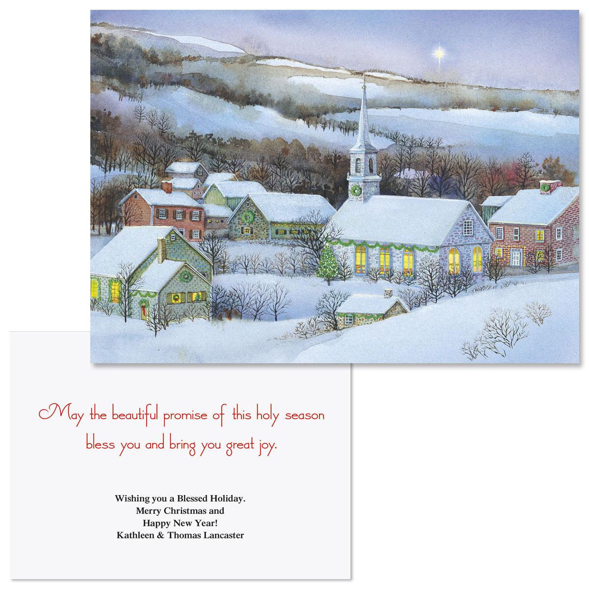 Snowy Evening Note Card Size Christmas Cards | Colorful Images