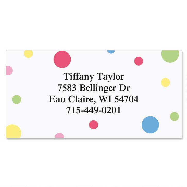 Splatter Dot Border Return Address Labels | Colorful Images