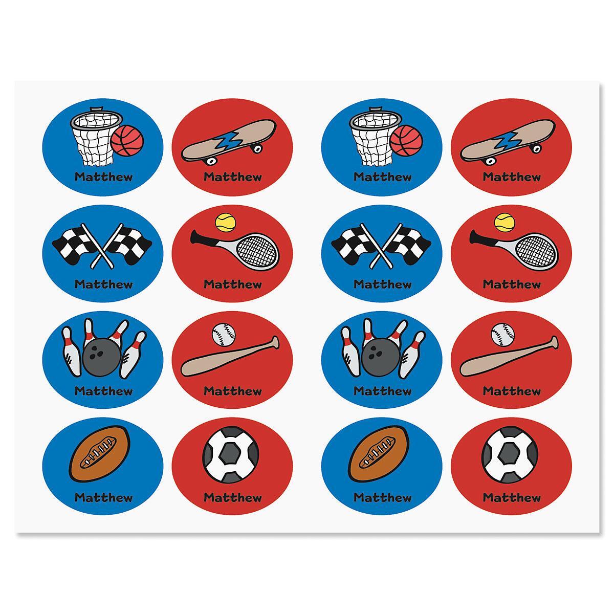 Sports Custom Kids' Labels | Colorful Images