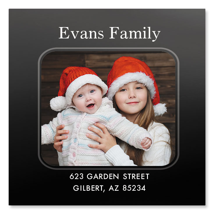 Personalized Modern Large Square Photo Address Label | Colorful Images