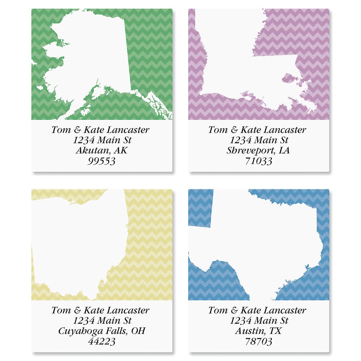 States Select Return Address Labels | Colorful Images