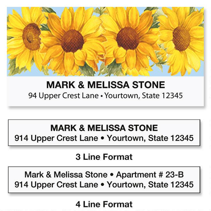 Sunflower Address Labels | Colorful Images
