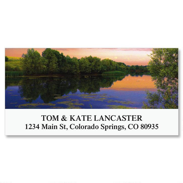 Sunset On Lake Deluxe Return Address Labels | Colorful Images
