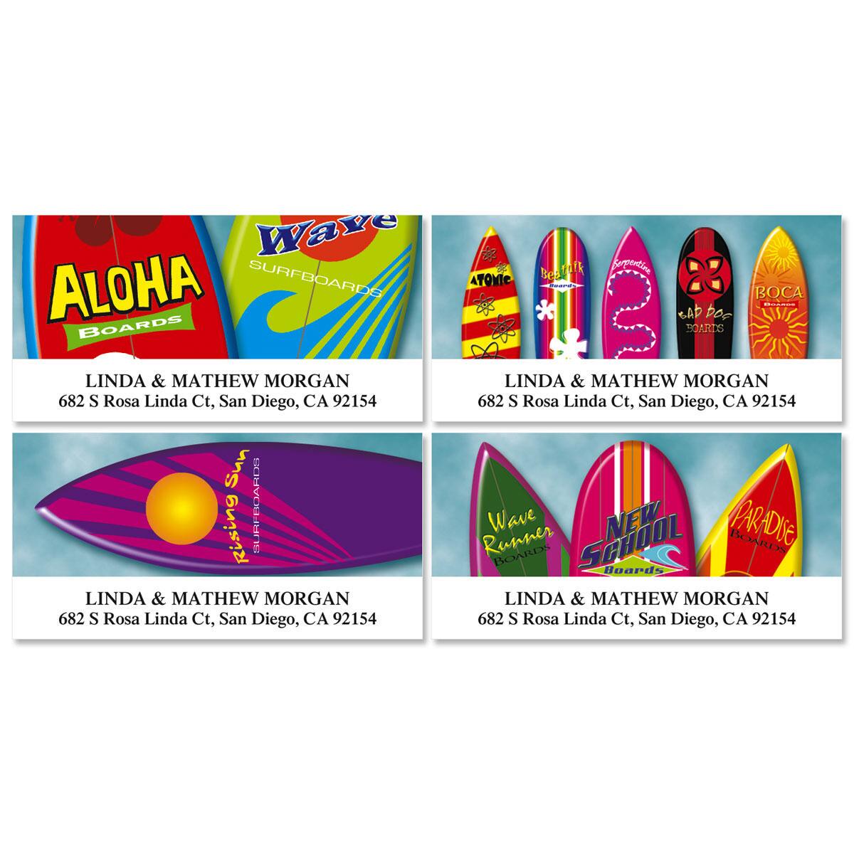 Surf's Up Deluxe Return Address Labels | Colorful Images