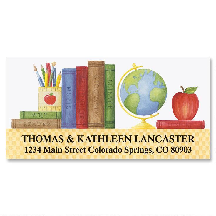 Teachers Desk Deluxe Return Address Labels | Colorful Images