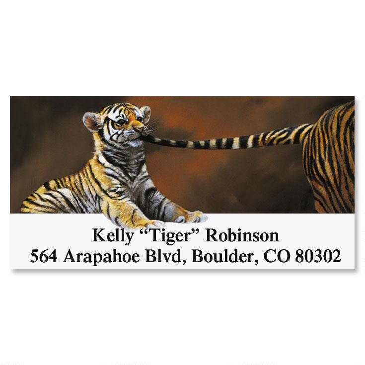 Tiger by the Tail Deluxe Return Address Labels | Colorful Images