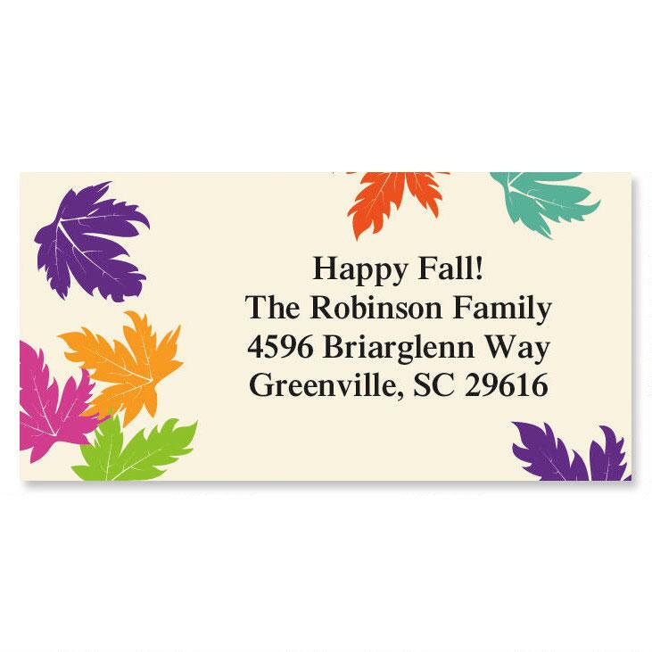 Touch of Fall Border Return Address Labels | Colorful Images