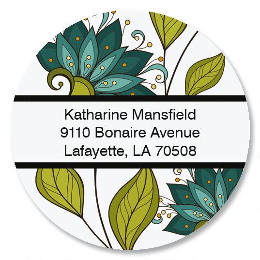 Unique Lotus Round Return Address Labels | Colorful Images