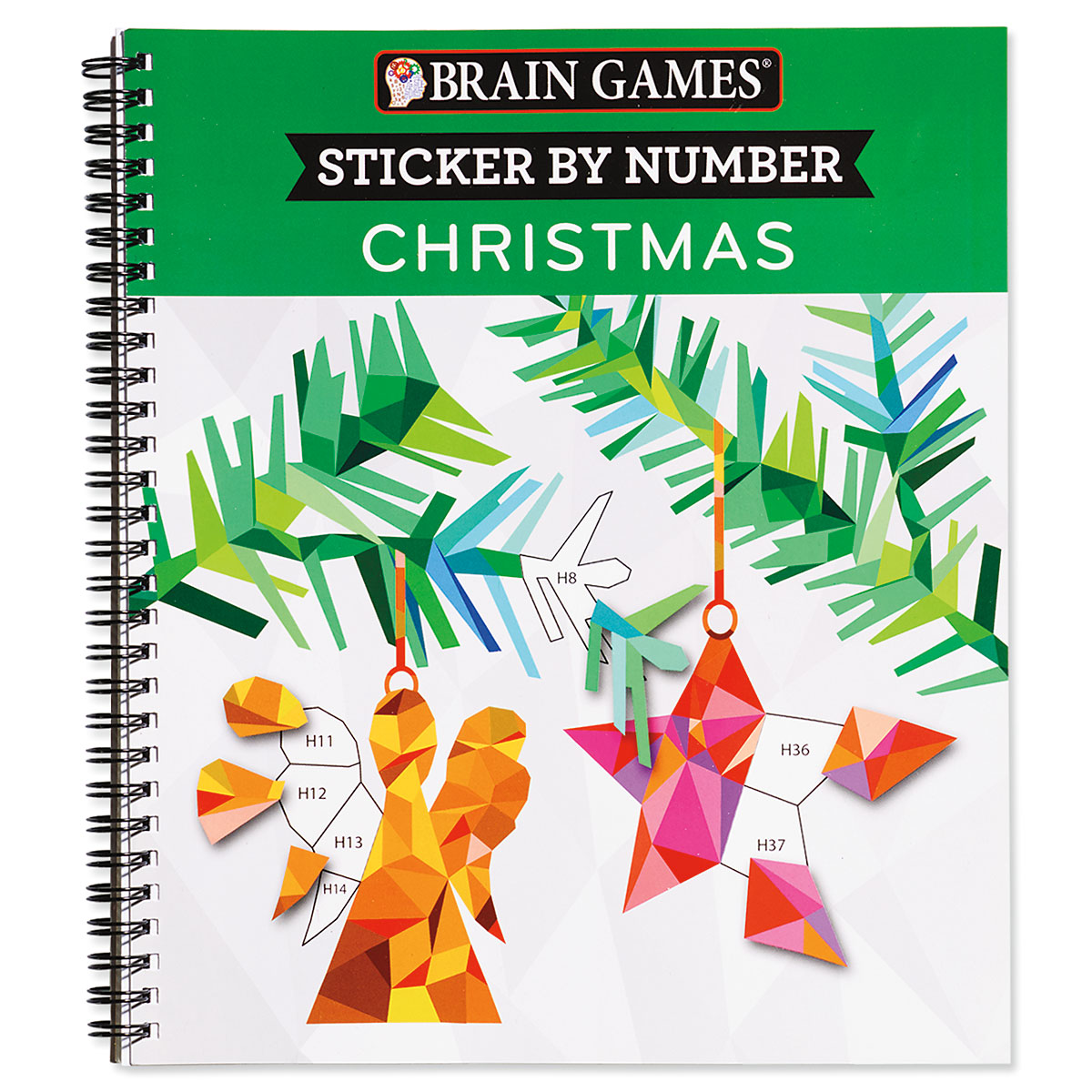 Sticker by Number Christmas Book Brain Games® | Colorful Images