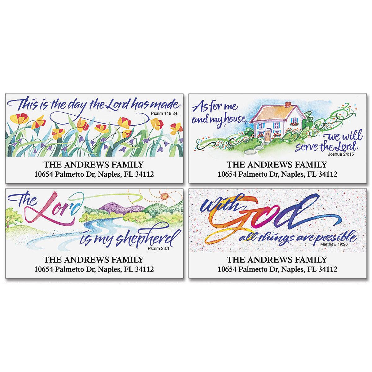Verses of Virtue Deluxe Return Address Labels | Colorful Images