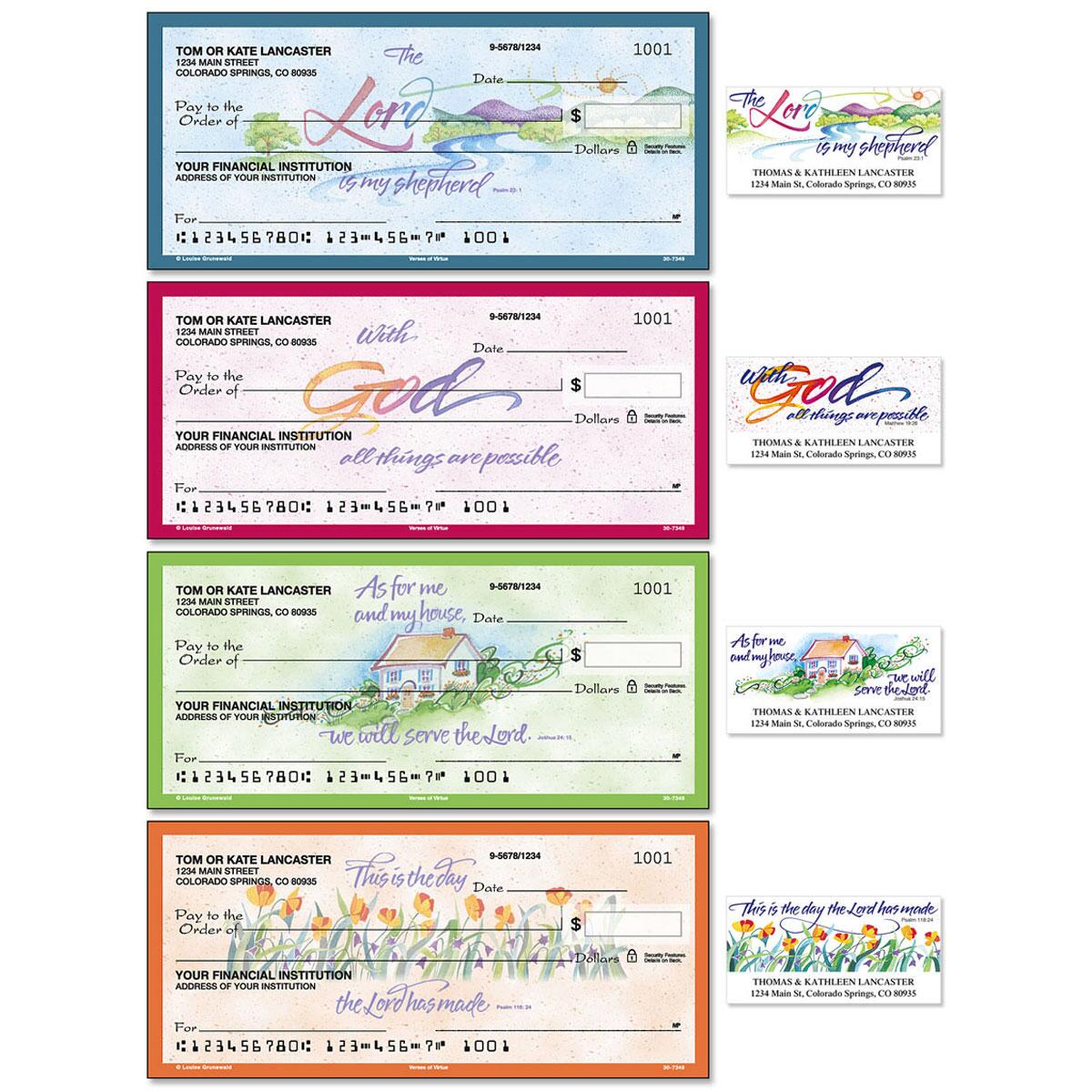 Verses of Virtue Personal Single Checks With Matching Address Labels ...