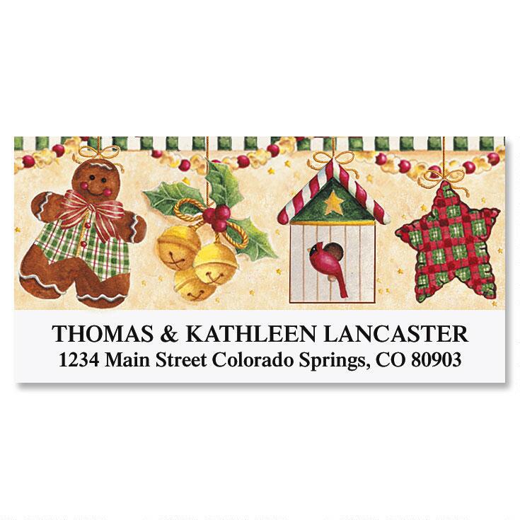Vickys Gingerbread Christmas Deluxe Return Address Labels | Colorful Images