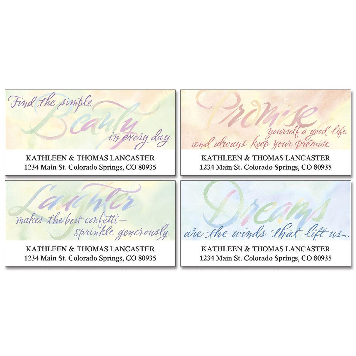 Watercolor Thoughts Deluxe Return Address Labels | Colorful Images