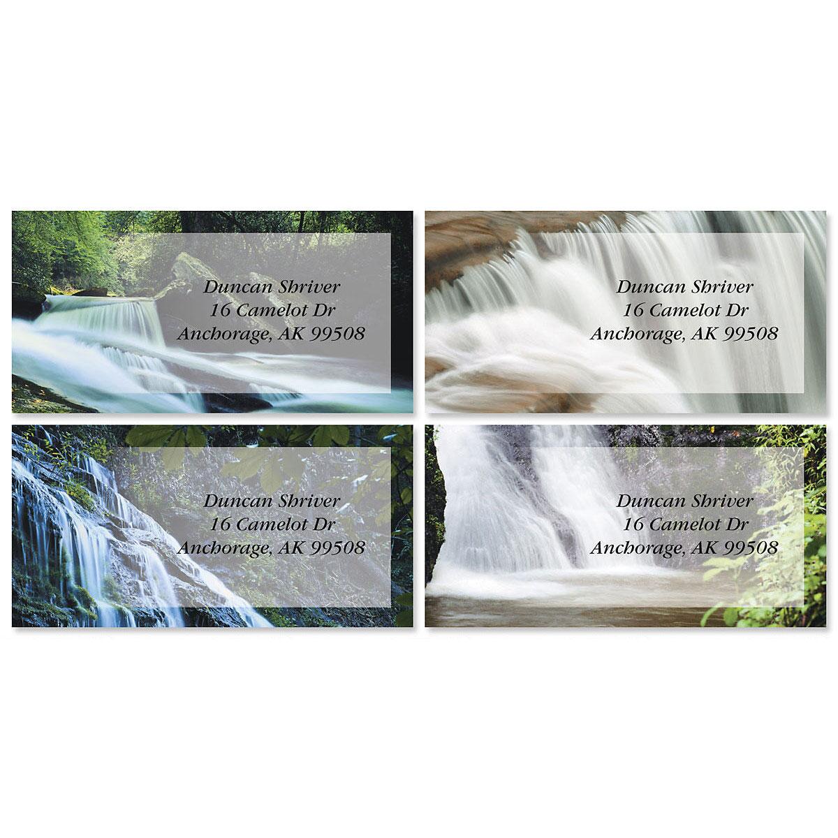 Waterfalls Border Return Address Labels | Colorful Images