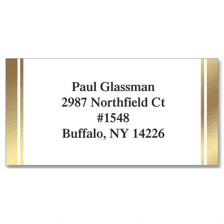 White & Gold Foil Return Address Labels | Colorful Images