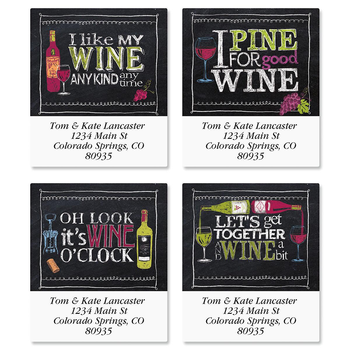 Wine Time Select Return Address Labels | Colorful Images
