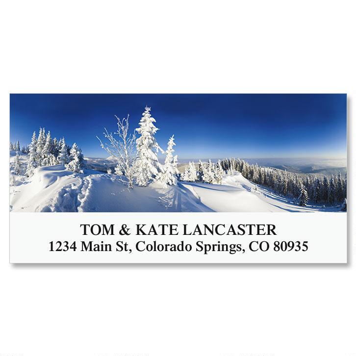Winter Mountain Deluxe Return Address Labels | Colorful Images