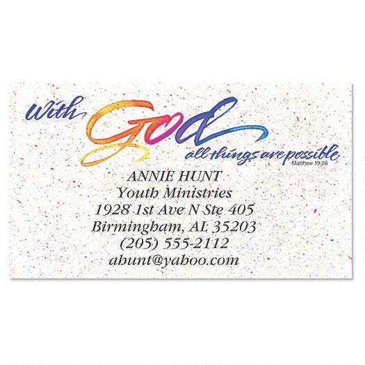 With God Business Cards | Colorful Images