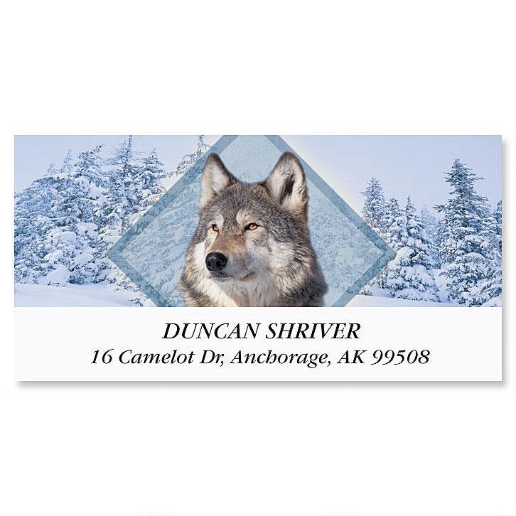 Wolf Deluxe Return Address Labels | Colorful Images