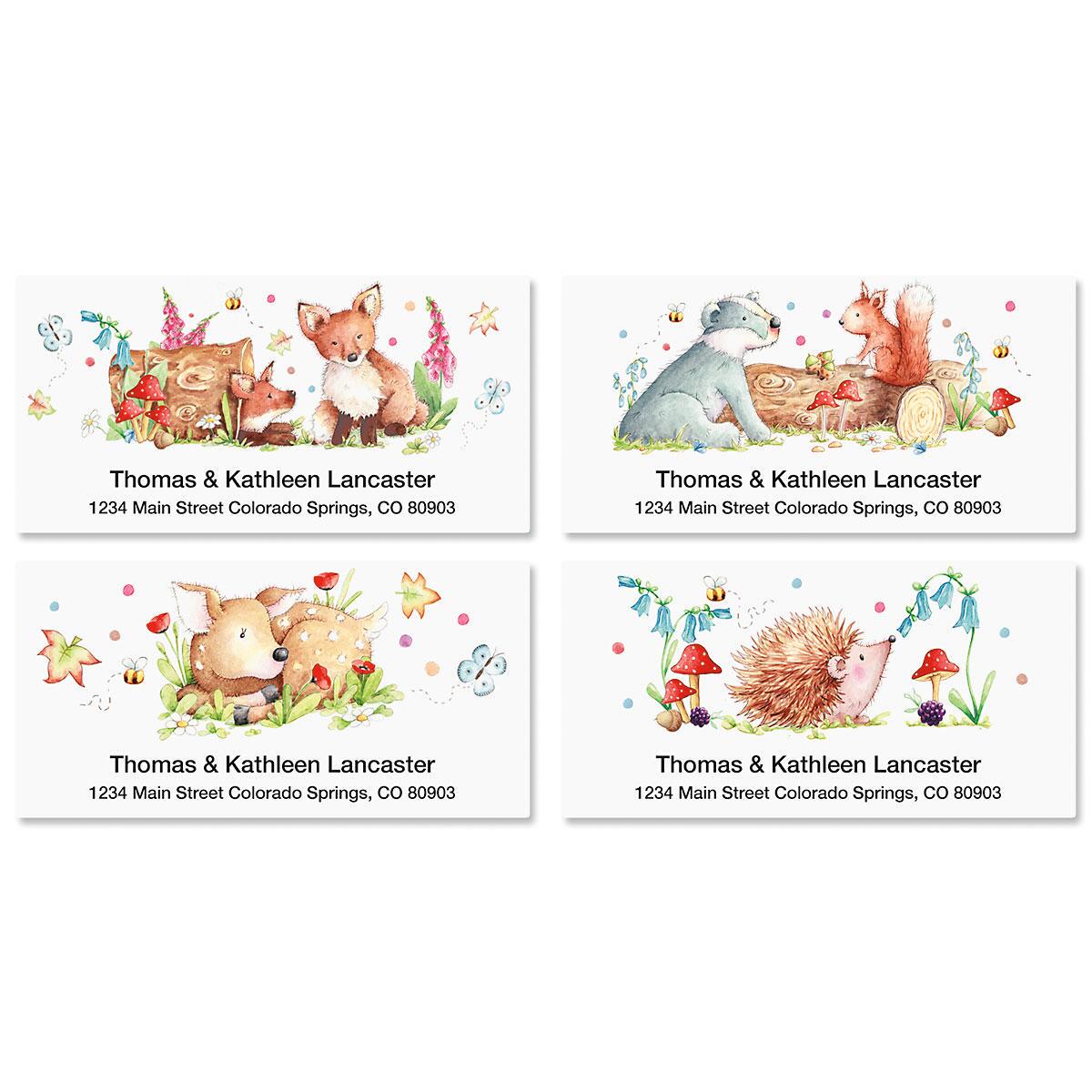 Woodland Animals Deluxe Return Address Labels | Colorful Images