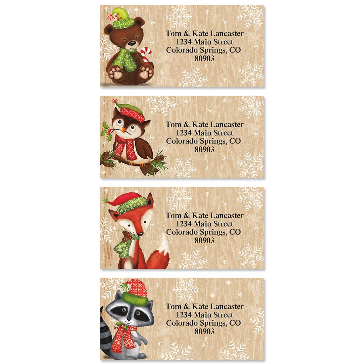 Woodsey Winter Border Return Address Labels | Colorful Images