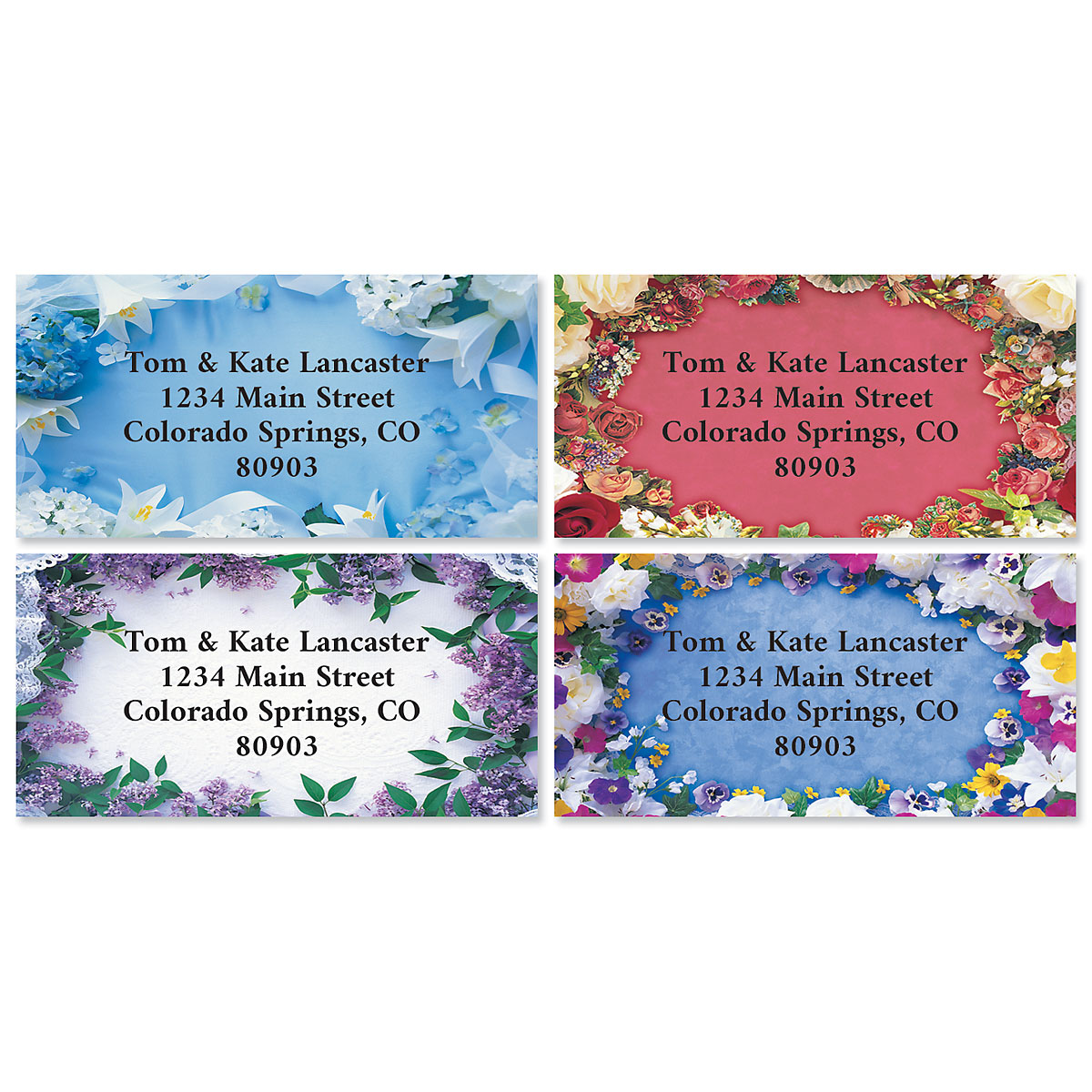 Floral Collage Border Return Address Labels | Colorful Images